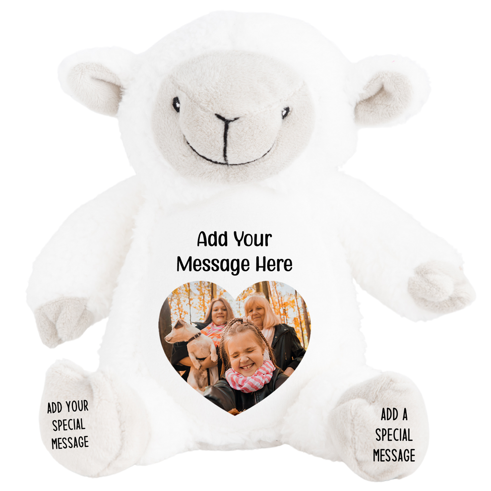 Personalised Lamb Teddy – Add Your Photo, Name or Message – Teddy Rescue