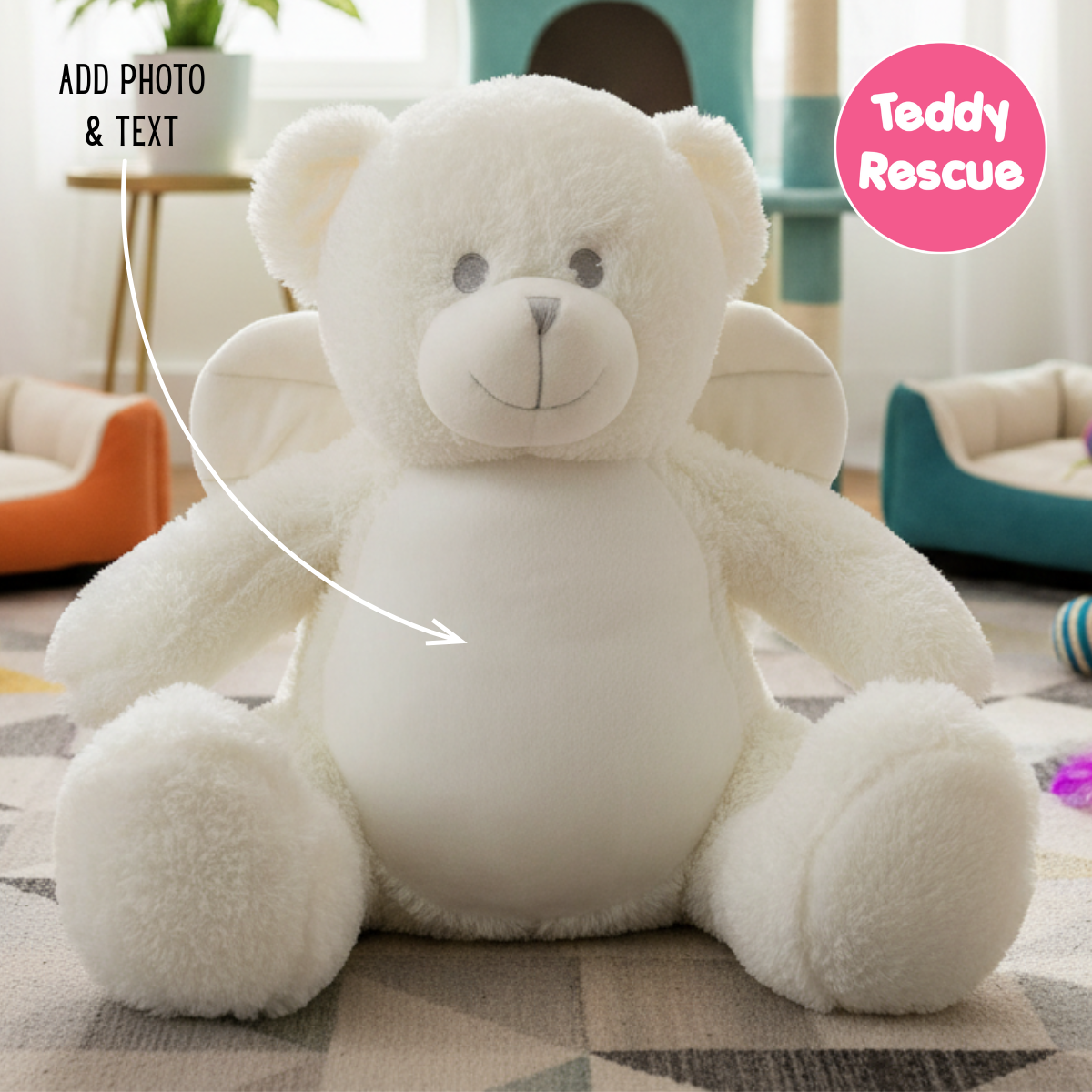Personalised Large Angel Bear Teddy – Teddy Rescue